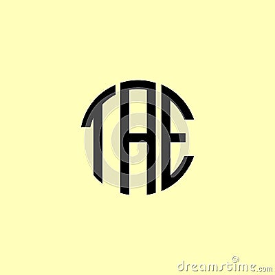 Creative Rounded Initial Letters TAE Logo Cartoon Vector ...