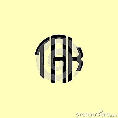 Creative Rounded Initial Letters TAK Logo Vector Illustration ...