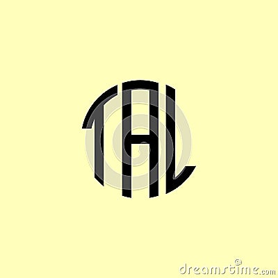 Creative Rounded Initial Letters TAL Logo Cartoon Vector ...