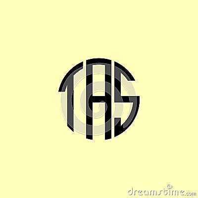 Creative Rounded Initial Letters TAS Logo Vector Illustration ...