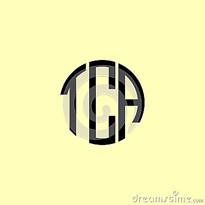 Creative Rounded Initial Letters TCA Logo Vector Illustration ...