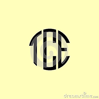 Creative Rounded Initial Letters TCE Logo Vector Illustration ...