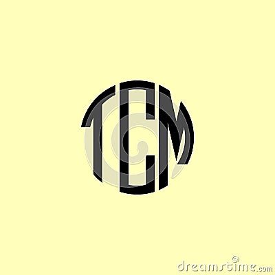 Creative Rounded Initial Letters TCM Logo Vector Illustration ...