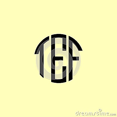 Creative Rounded Initial Letters TEF Logo Cartoon Vector ...