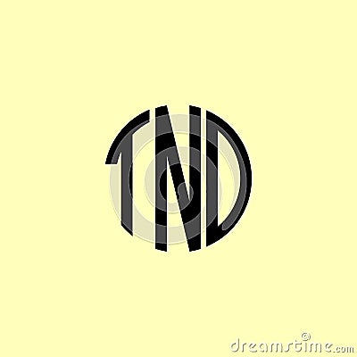 Creative Rounded Initial Letters TND Logo Royalty-Free Stock ...