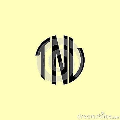 Creative Rounded Initial Letters TNV Logo Vector Illustration ...