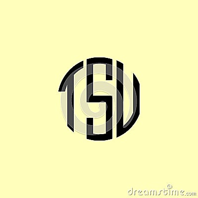 Creative Rounded Initial Letters TSU Logo Vector Illustration ...