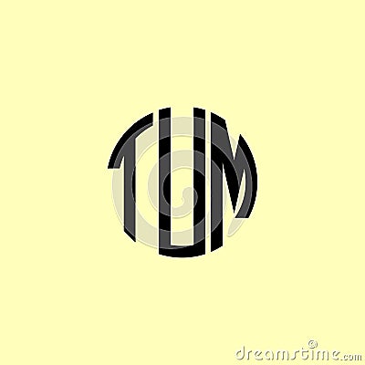 Creative Rounded Initial Letters TUM Logo Cartoon Vector ...