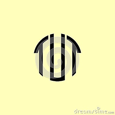 Creative Rounded Initial Letters TUT Logo Vector Illustration ...