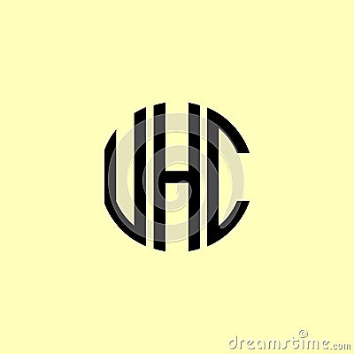 Creative Rounded Initial Letters UHC Logo Vector Illustration ...