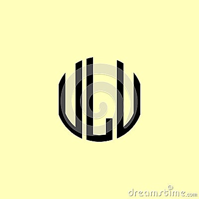 Creative Rounded Initial Letters ULU Logo Cartoon Vector ...