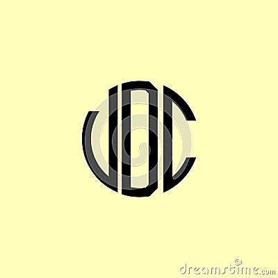 Creative Rounded Initial Letters VDC Logo Vector Illustration ...