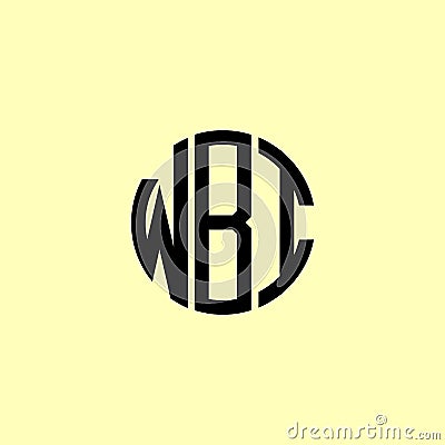 Creative Rounded Initial Letters WHI Logo Cartoon Vector ...