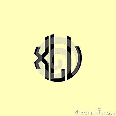 Creative Rounded Initial Letters XLV Logo Vector Illustration ...