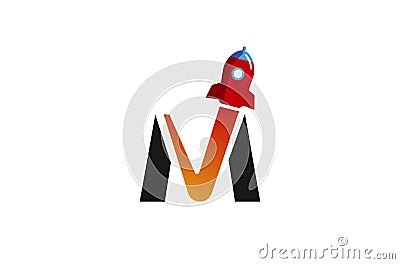 Creative Smart Rocket Letter M Logo Vector Illustration | CartoonDealer ...