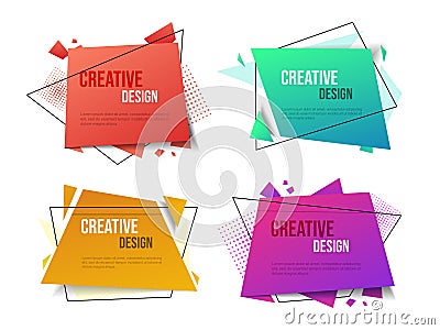 Creative Vector Banner Templates Set. Abstract Geometric Backgrounds ...