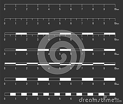 Creative Vector Illustration Of Map Scale Line Set Isolated On ...