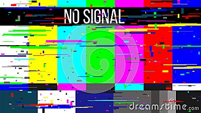 Creative Vector Illustration Of No Signal TV Test Pattern Background ...
