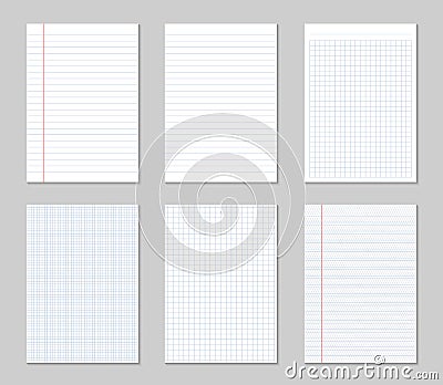Creative Vector Illustration Of Realistic Square, Lined Paper Blank ...