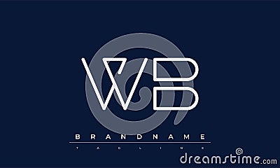 Creative WB Letter Initial Logo Vector Image | CartoonDealer.com #358463023