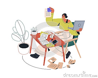 Creative Work In Mess, Chaos. Author, Screenwriter Creating Script ...