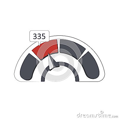 Credit Indicator Shows Bad Number Score Solvency Vector Illustration | CartoonDealer.com #209080066