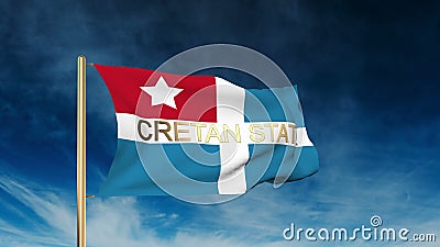 Flag of Cretan state stock video. Video of wind, channel - 49529843