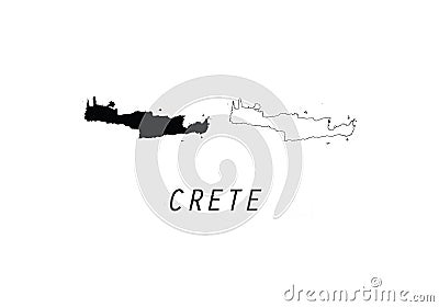 Crete Outline Map Country Shape Cartoon Vector | CartoonDealer.com ...