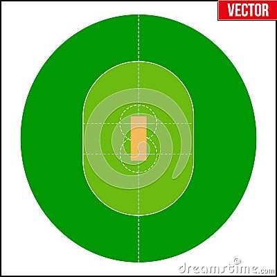Cricket Field Vector Illustration Stock Vector - Image: 71498627