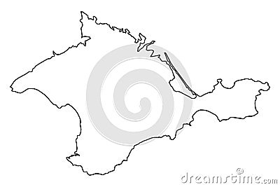 Crimea Map Of Black Contour Curves On White Background Of Vector Stock ...