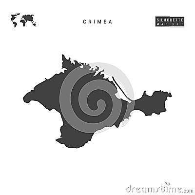 Crimea Vector Map Isolated On White Background. High-Detailed Black ...