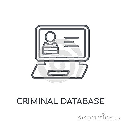 Criminal Database Linear Icon. Modern Outline Criminal Database Vector ...