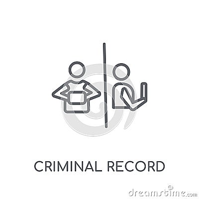 Criminal Record Linear Icon. Modern Outline Criminal Record Logo Vector ...