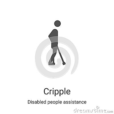 Cripple Icon Vector From Disabled People Assistance Collection. Thin ...