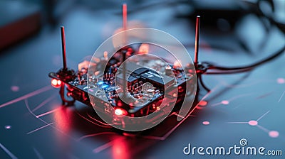 A Crisp Image Of A Small Drones Communication Module Filled With ...