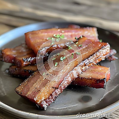 Crispy Bacon Strips On A Plate Royalty-Free Stock Image | CartoonDealer ...
