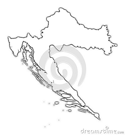 Croatia Outline Map Royalty Free Stock Images - Image: 4360479