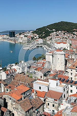 Split Bay Aerial View through Stone Window Stock Image - Image of ...