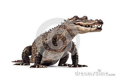 Crocodile Full Body Showing Jaws On White Isolate Background Royalty ...