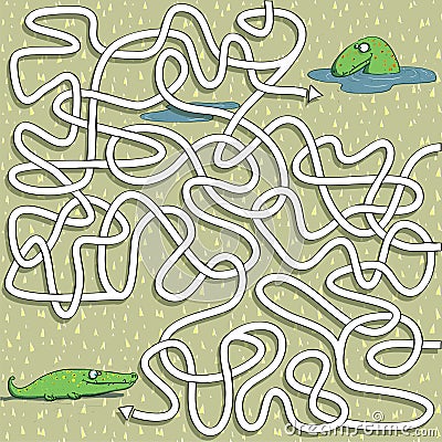 Crocodiles Maze Game Royalty Free Stock Images - Image: 29693869