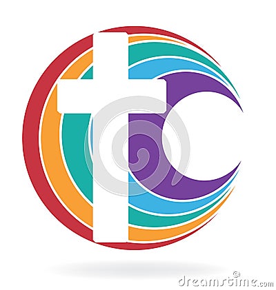 Cross In A Circle Vector Illustration | CartoonDealer.com #84782850