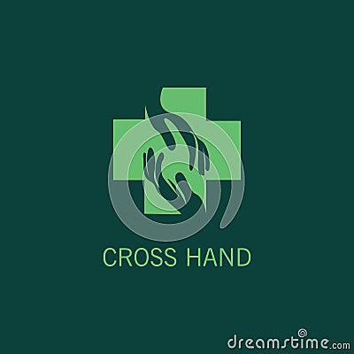 Cross Hand Logo Vector Illustration | CartoonDealer.com #97578414