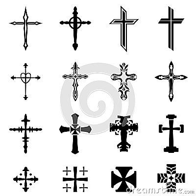 Cross Icon Set Stock Vector - Image: 45808430