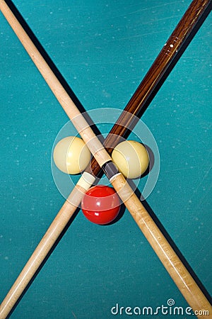Cross With Pool Sticks Royalty Free Stock Photos - Image: 20799638