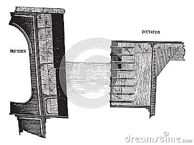 Cross-sections Of The HMS Thunderer And The USS Dictator, Vintage ...