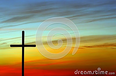 Cross With Sunset Royalty Free Stock Photography - Image: 9395247