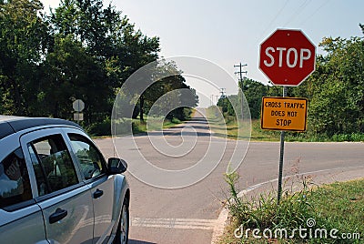 Cross Traffic Does Not Stop Sign Royalty-Free Stock Photo ...
