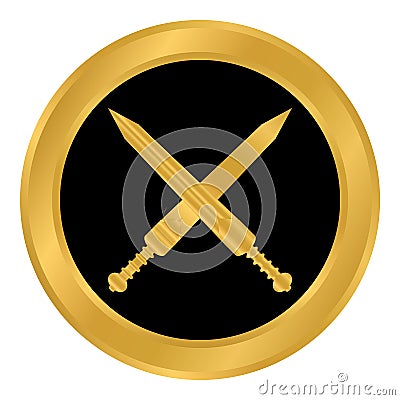 Crossed Gladius Swords Button. Stock Illustration | CartoonDealer.com ...