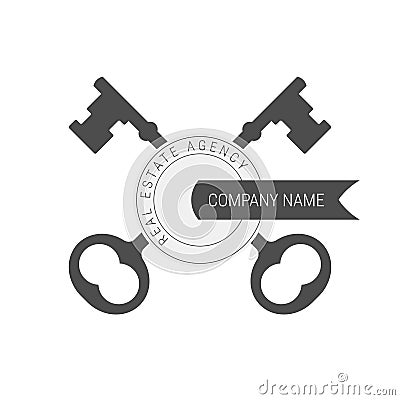 Crossed Keys Emblem Template. Flat Vector Illustration | CartoonDealer ...