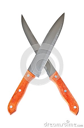 Crossed Kitchen Knives Stock Image - Image: 29368491